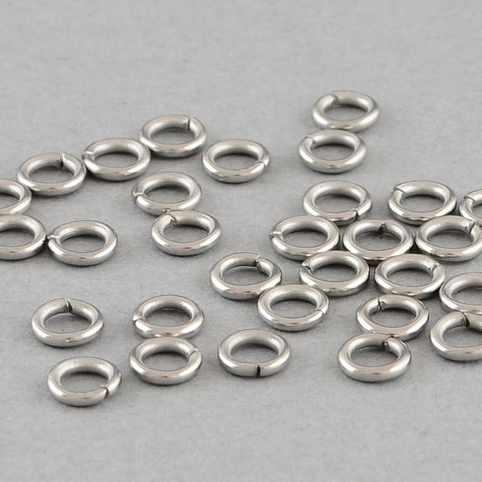 10g 304 Stainless Steel Open Jump Rings Stainless Steel Color 8x1.2mm 5 ...