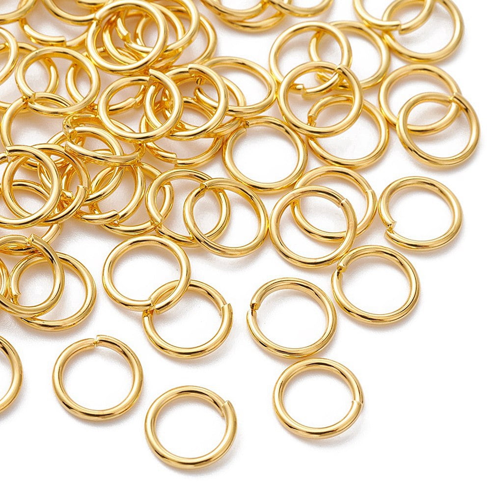 10g Brass Open Jump Rings Round Golden 18 Gauge 8x1mm Inner Diameter ...