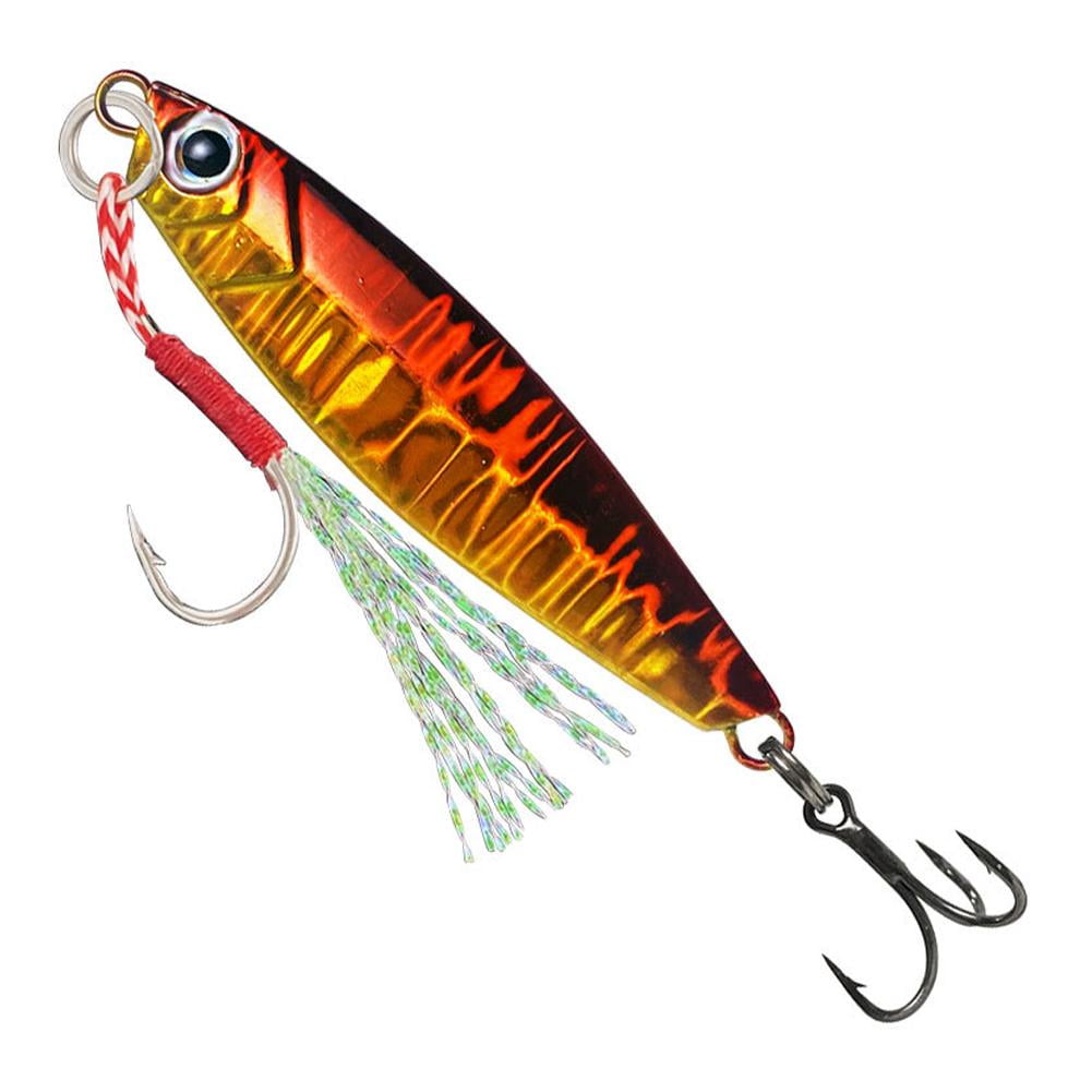 10g Metal Jig Jigging Lure Spoon Bait with Hook Long Casting Lead Nice ...