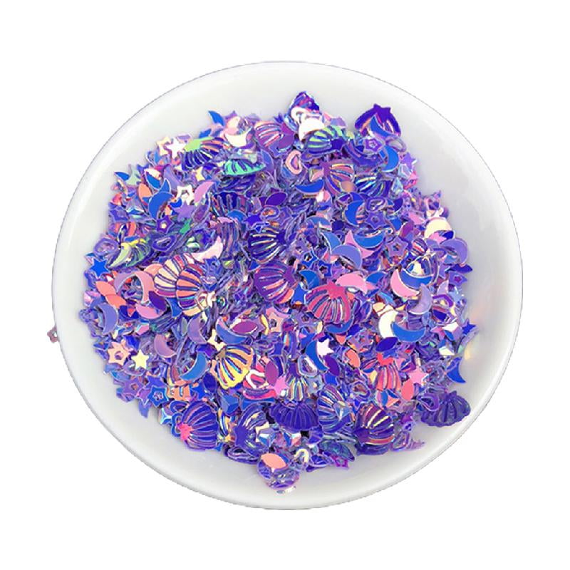 10g Mixed PVC Glitter Flakes Peaches Love Heart Stars Moons for Shell ...