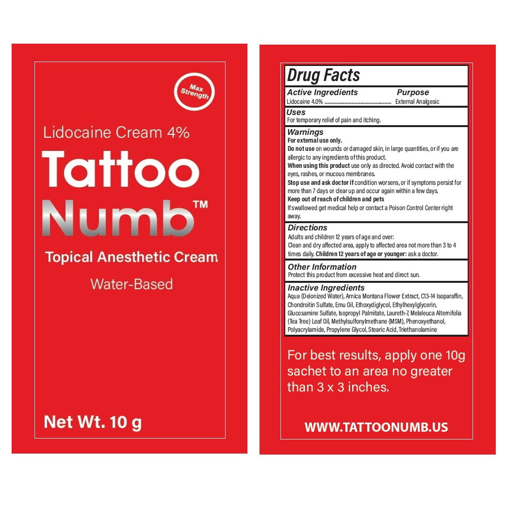 5 x 10g Sachet TattooNumb Numbing Cream Lidocaine 4% Skin Numb ...