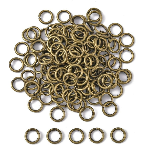 10gs 80Pcs Brass Round Open Jump Rings Bronze 5mm 18 Gauge 7x1mm ...