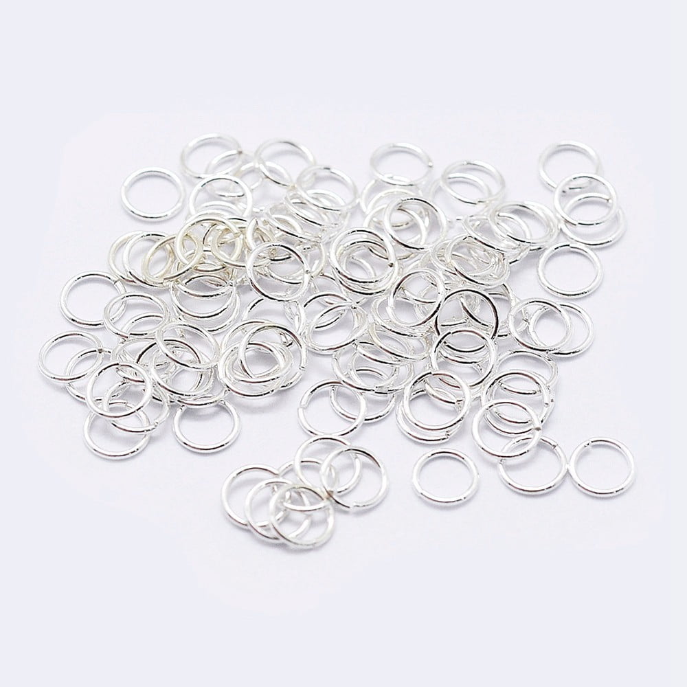 10gs Open Jump Rings Round Rings Silver 21 Gauge 4x0.7mm Inner Diameter ...