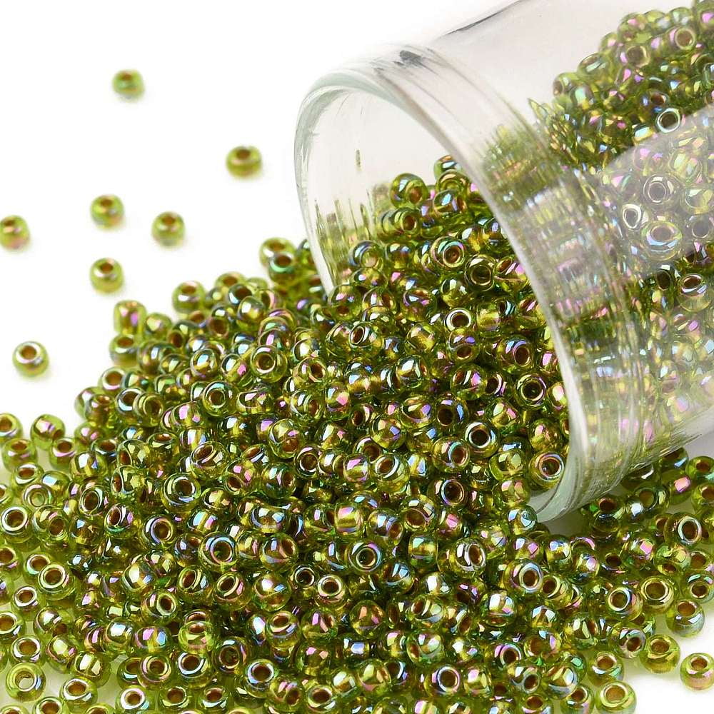 10gs TOHO Round Seed Beads Japanese Seed Beads (996) Gilt Lined AB ...
