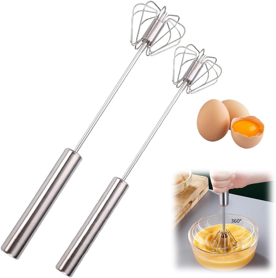 10in/12in Stainless Steel Semi-Automatic Whisk, 2026 New Egg Whisk Hand ...