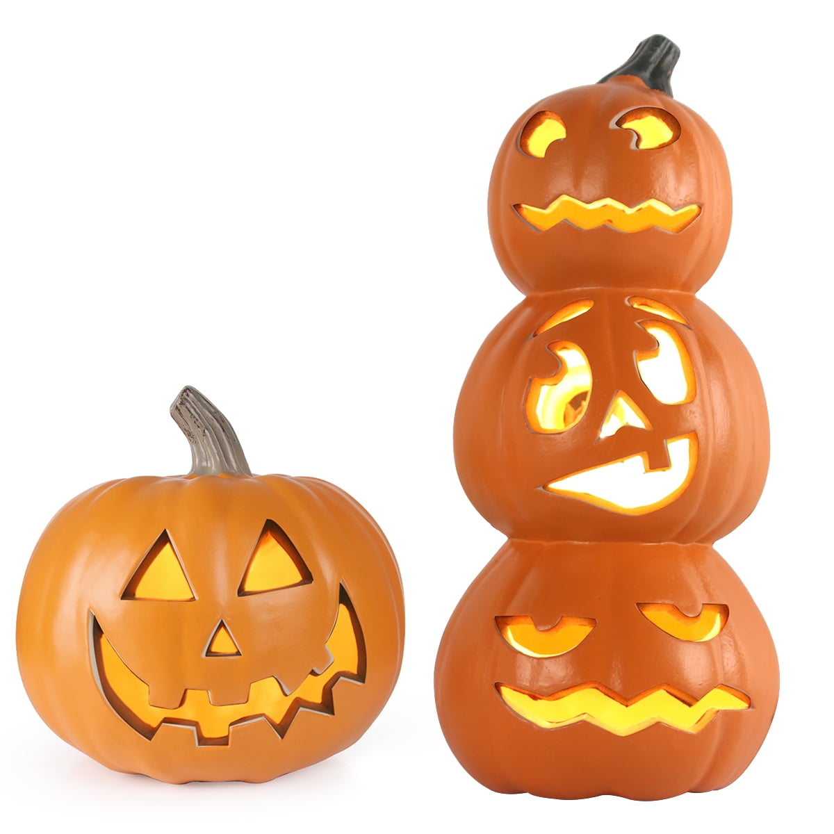 10in+15in Halloween Pumpkin Jack O Lantern Holiday Pre-lit Pumpkin ...