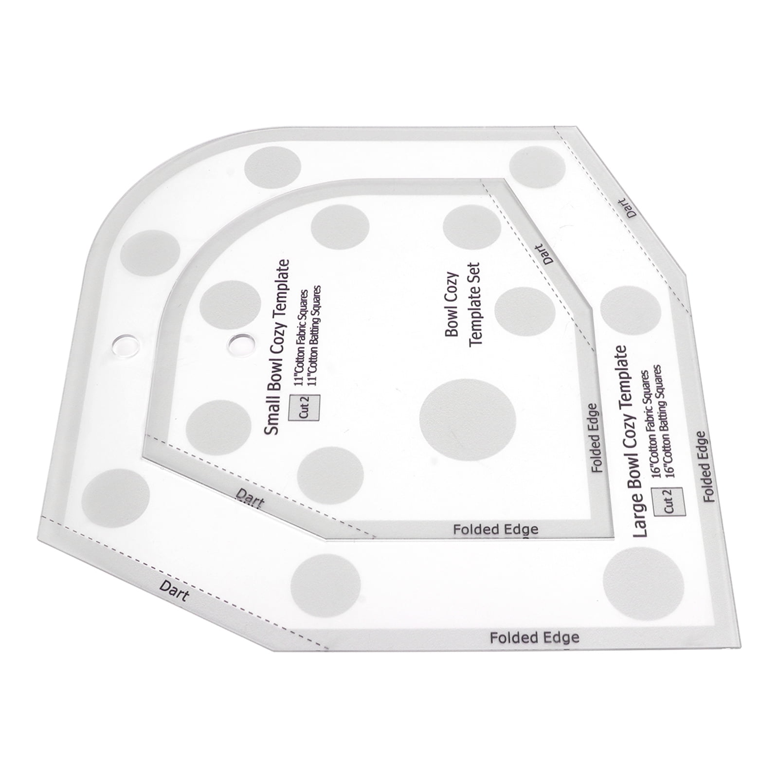 10in Acrylic Bowl Cozy Template Cutting Ruler Set For DIY Sewing ...