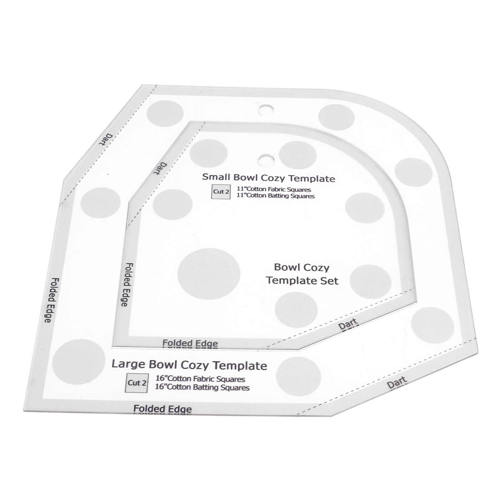 10in Bowl Cozy Template Clear Acrylic Bowl Wrap Sewing Quilting Pattern ...