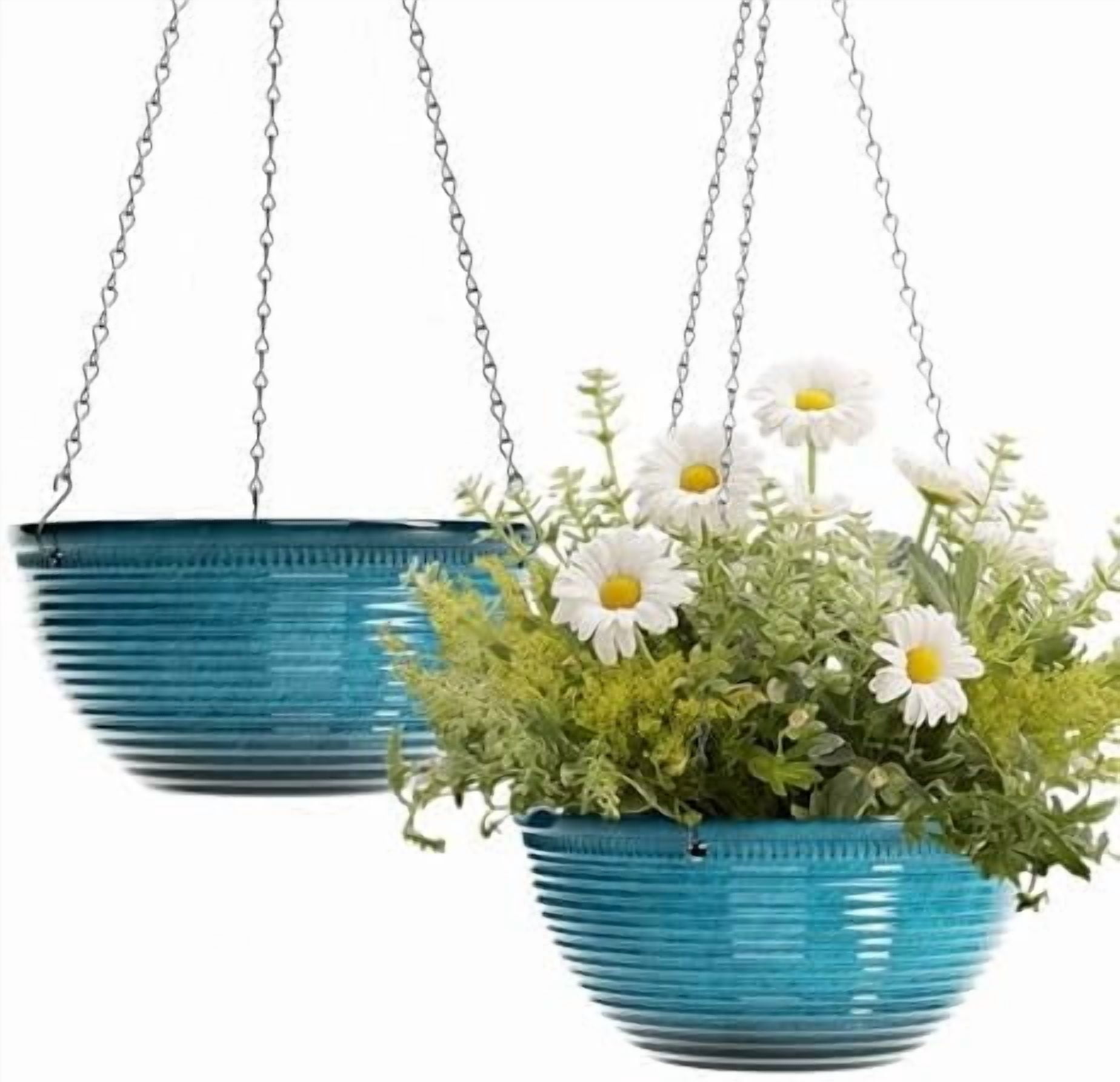 10in Hanging Planters for Indoor and Outdoor Plants, 2 Pack Hanging ...