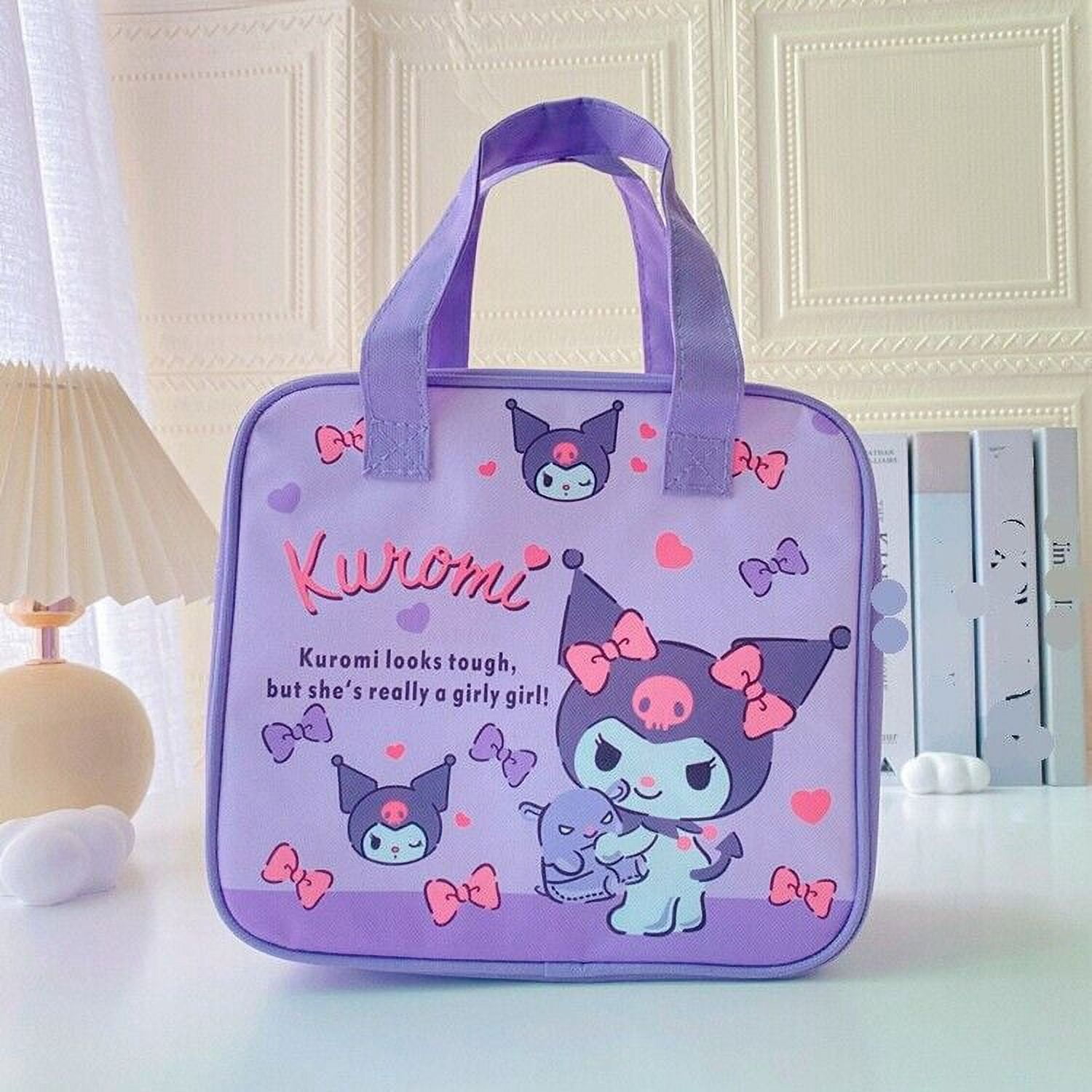 10in Kuromi My Melody Cute Kitty Lunch Box Bag Case Insulated Handbag ...