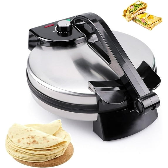 10in Roti Maker with Non-Stick Coating and Indicator Lights, Adjustable ...