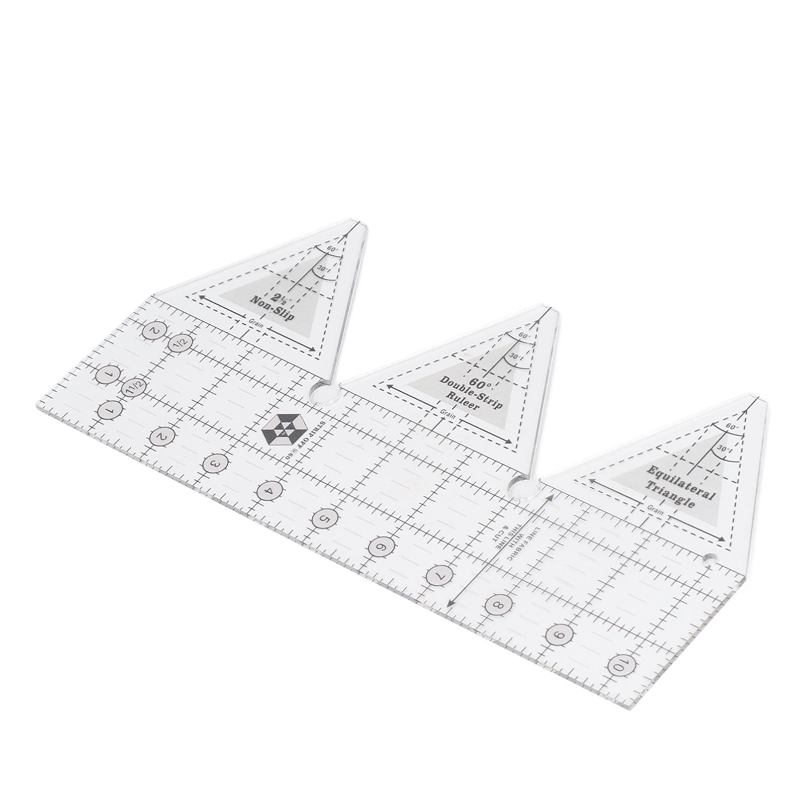 10in Sewing Ruler 60 Degree Triangular Transparent Light Weight Acrylic ...