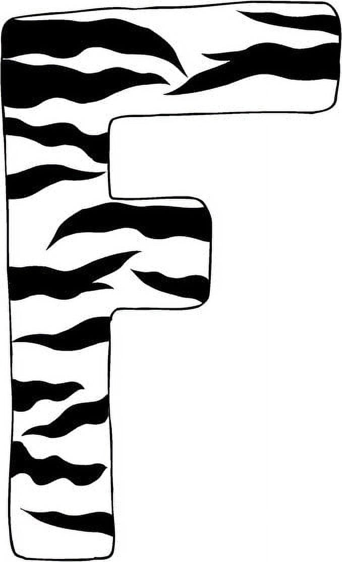 10in. Zebra Animal Print Letter Decals Stickers from A to Z - Walmart.com