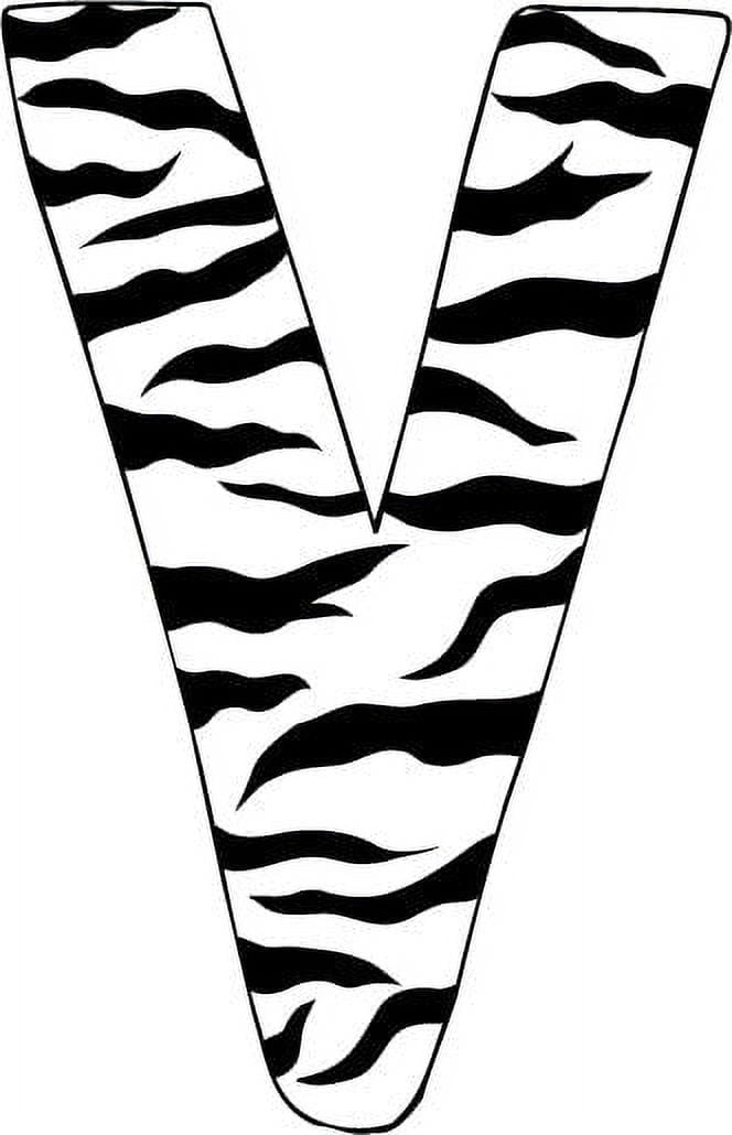 10in. Zebra Animal Print Letter Decals Stickers from A to Z - Walmart.com