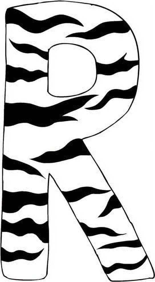 10in. Zebra Animal Print Letter Decals Stickers from A to Z - Walmart.com