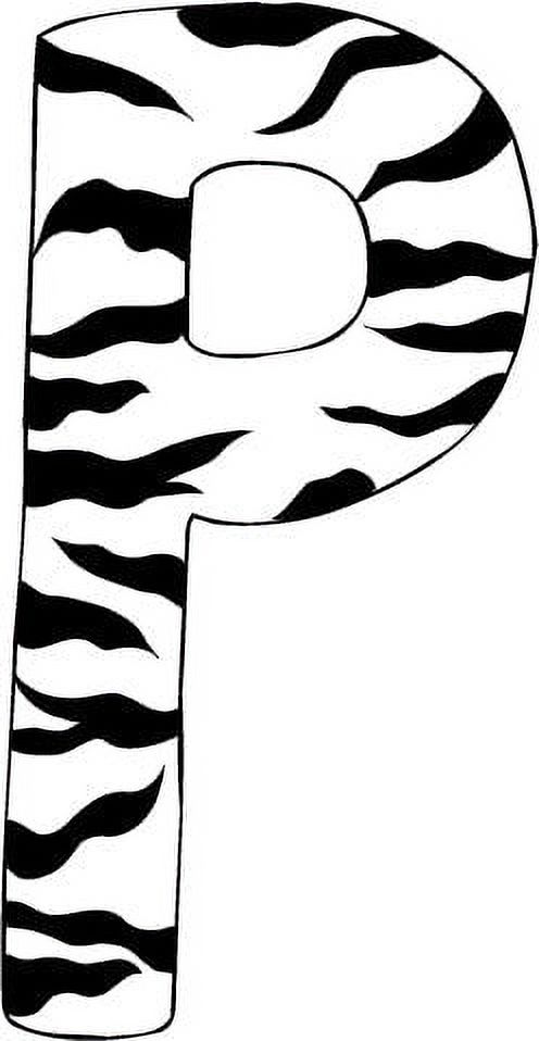 10in. Zebra Animal Print Letter Decals Stickers from A to Z - Walmart.com
