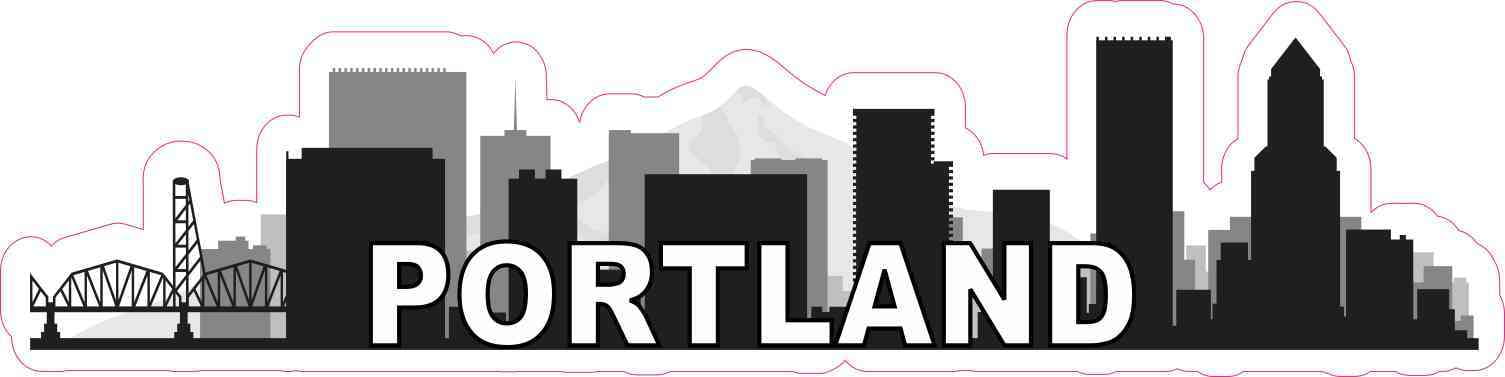 10in x 2.5in Portland Skyline Sticker Travel Window Decal Bumper ...