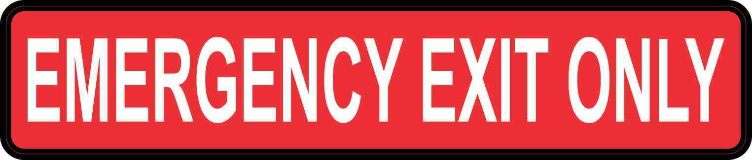 10in x 2in Emergency Exit Only Sticker - Walmart.com