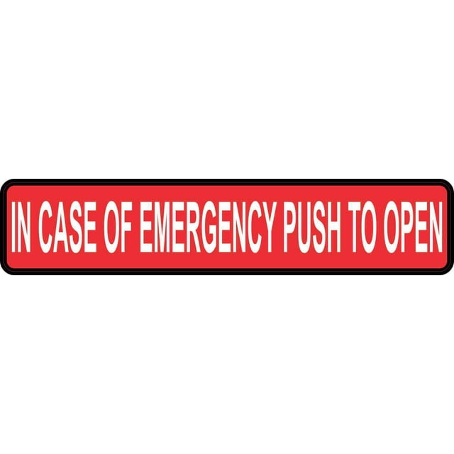 10in x 2in In Case of Emergency Push to Open Sticker - Walmart.com