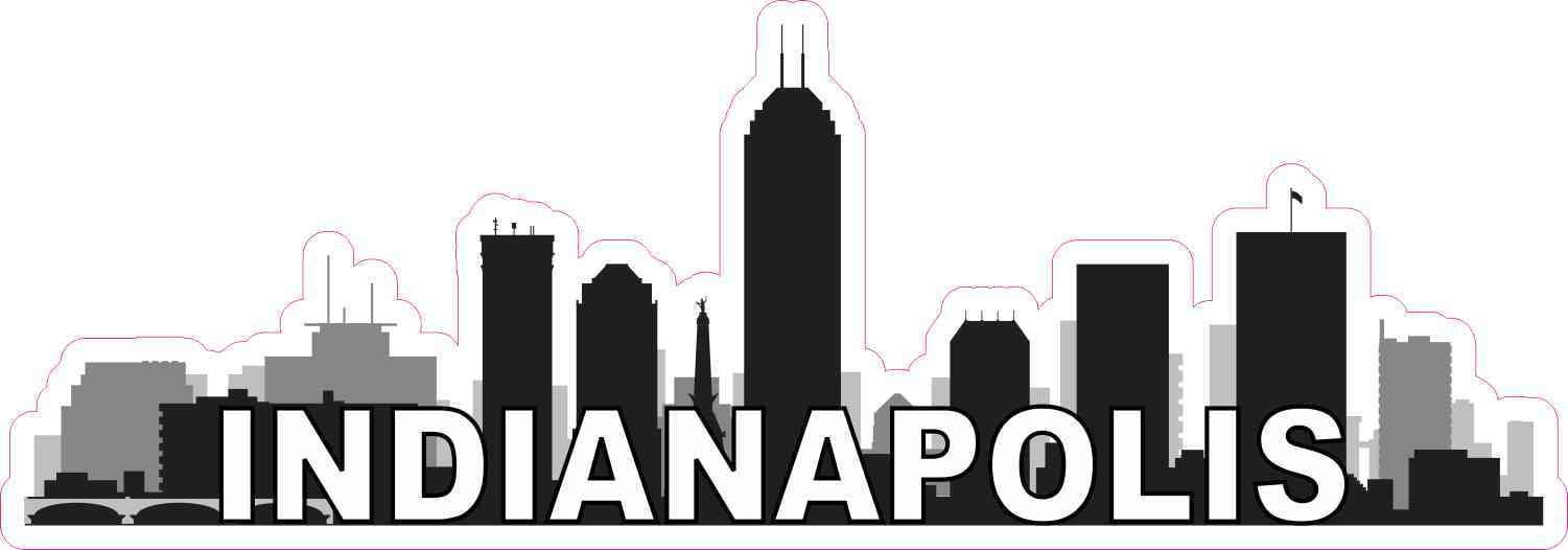 10in x 3.5in Indianapolis Skyline Sticker Vinyl Car Window Bumper ...