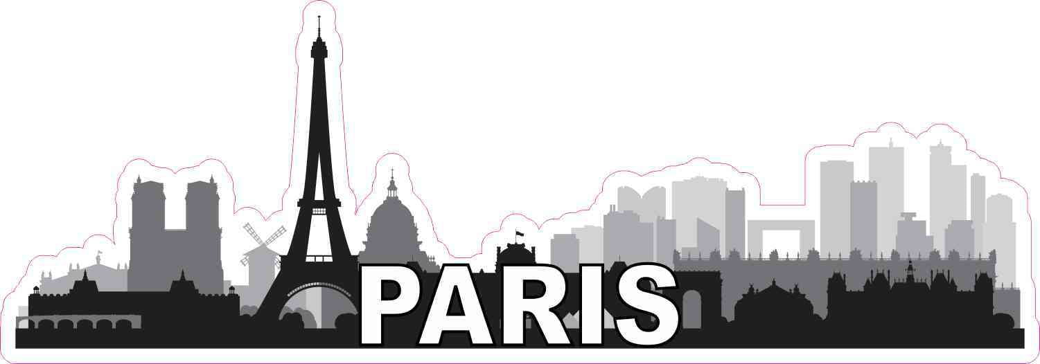 10in x 3.5in Paris Skyline Sticker Vinyl Car Window Decal Bumper ...