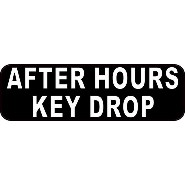 10in x 3in After Hours Key Drop Sticker - Walmart.com