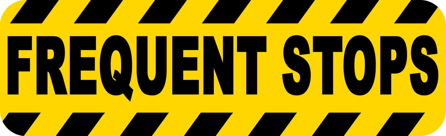 10in x 3in Caution Frequent Stops Magnet - Walmart.com