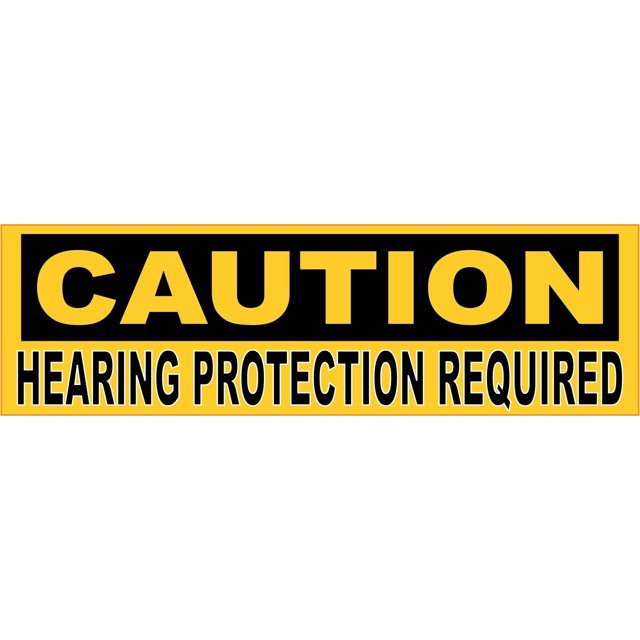 10in x 3in Caution Hearing Protection Required Sticker - Walmart.com