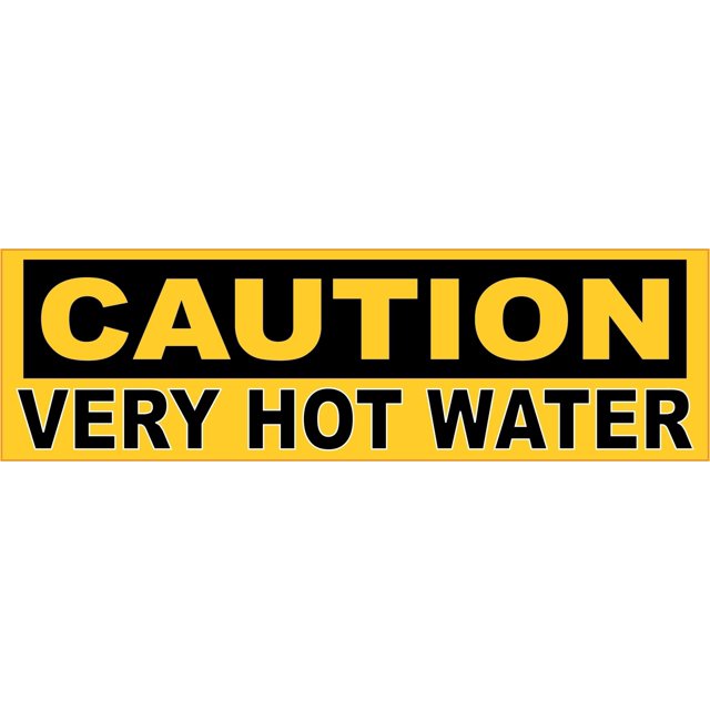 10in x 3in Caution Very Hot Water Sticker - Walmart.com