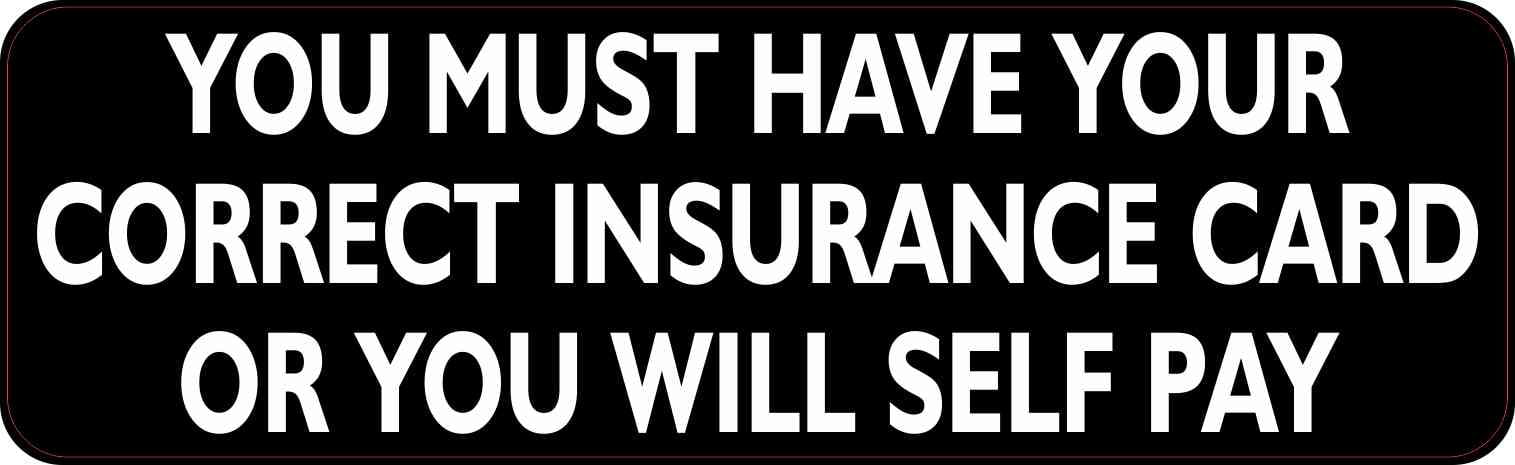 10in x 3in Correct Insurance Card Sticker Vinyl Sign Decal Stickers ...
