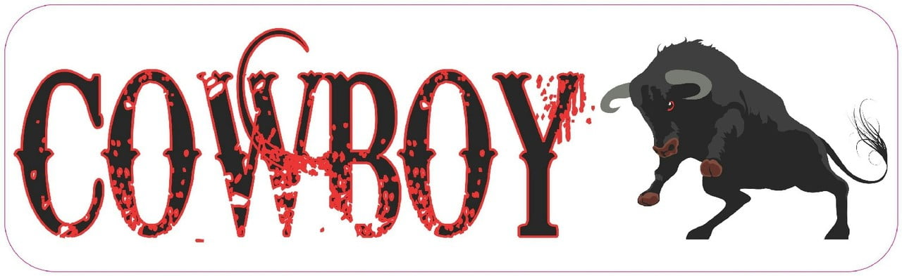 10in x 3in Cowboy Bull Rider Bumper Sticker Window Decal Vinyl Stickers ...