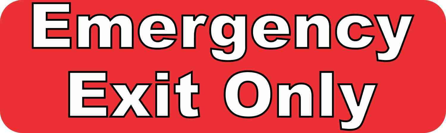 10in x 3in Emergency Exit Only Permanent Vinyl Sticker - Walmart.com