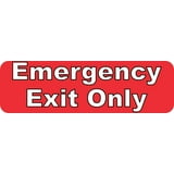 10in x 3in Emergency Exit Only Permanent Vinyl Sticker - Walmart.com