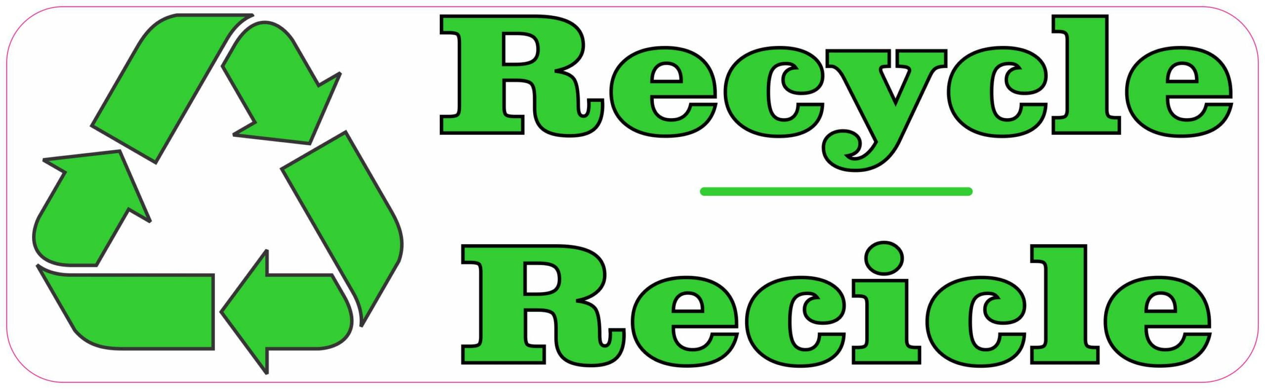 10in x 3in English Spanish Recycle Vinyl Sticker - Walmart.com