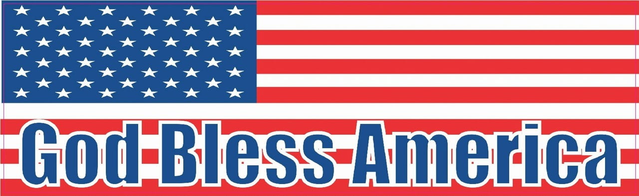 10in x 3in God Bless America United States Flag Bumper Sticker Decal ...