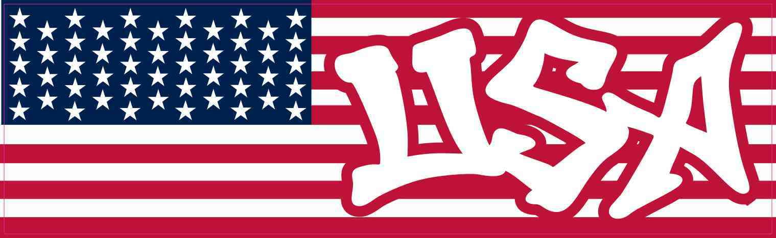 10in x 3in Graffiti USA American Flag Sticker - Walmart.com