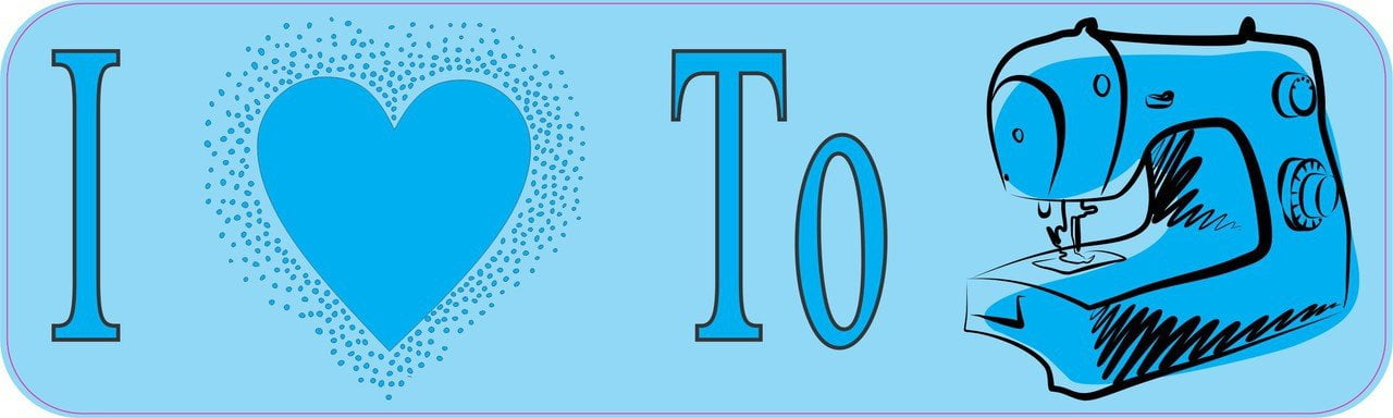 10in x 3in I Love To Sew Sewing Bumper Sticker Decal Vinyl Window ...