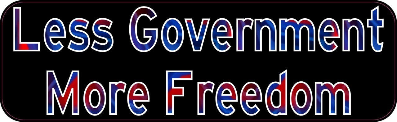 10in x 3in Less Government More Freedom United States Flag Bumper ...