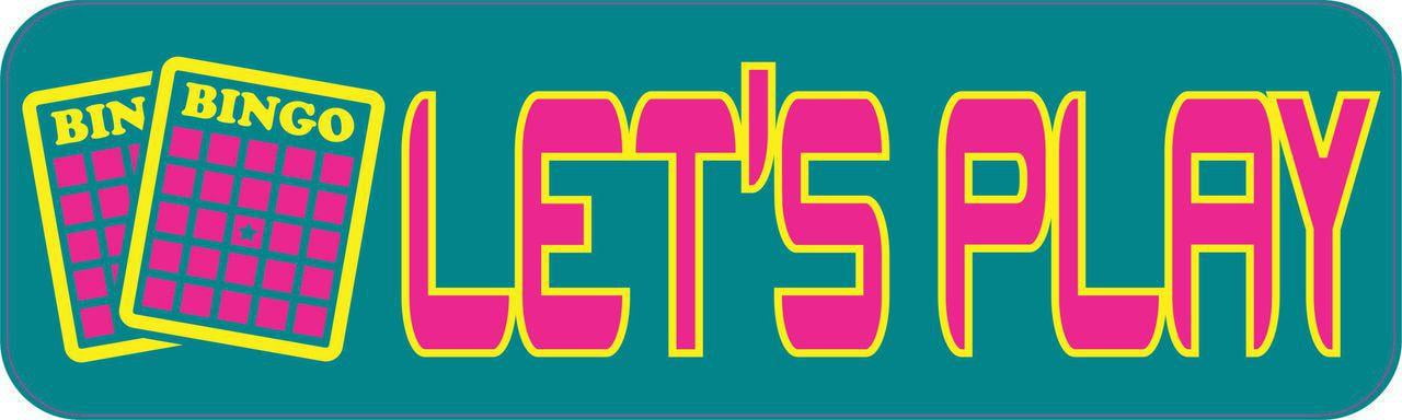 10in x 3in Lets Play Bingo Bumper Sticker Vinyl Window Decal - Walmart.com