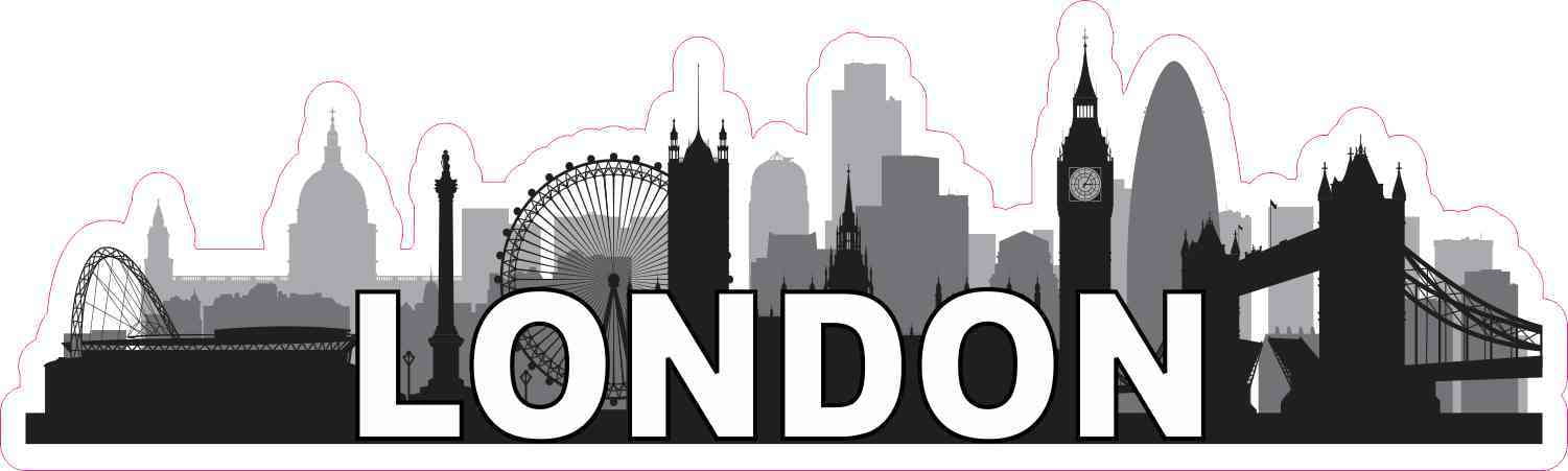 10in x 3in London Skyline Sticker Travel Car Window Decal Bumper ...