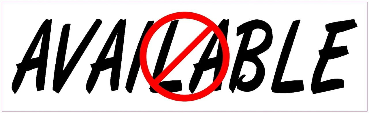 10in x 3in Not Available Funny Vinyl Bumper Sticker Decal Car Window ...