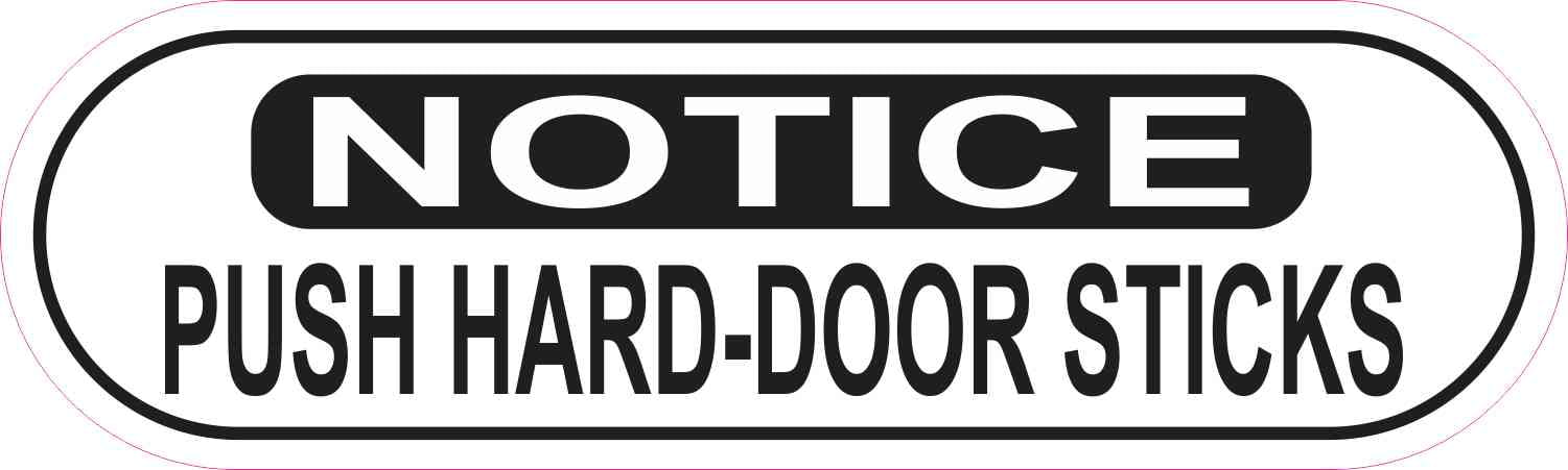10in x 3in Oblong Notice Push Hard Door Sticks Sticker - Walmart.com