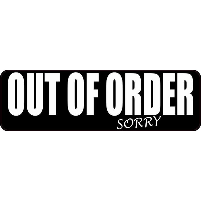 10in x 3in Out Of Order Sticker Vinyl Business Sign Door Decal Stickers ...