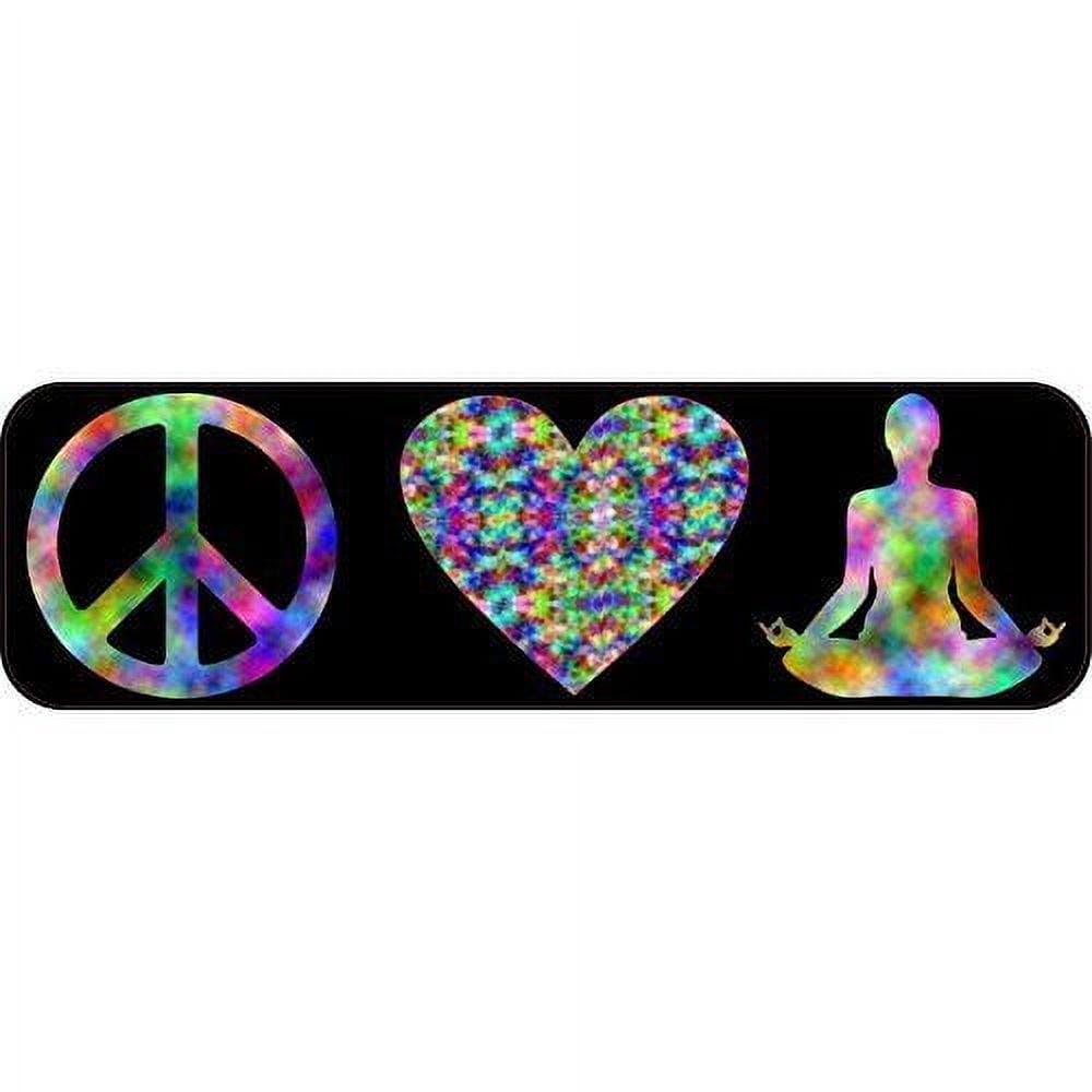 10in x 3in Peace Love Yoga Bumper Sticker Vinyl Decal Window Stickers ...