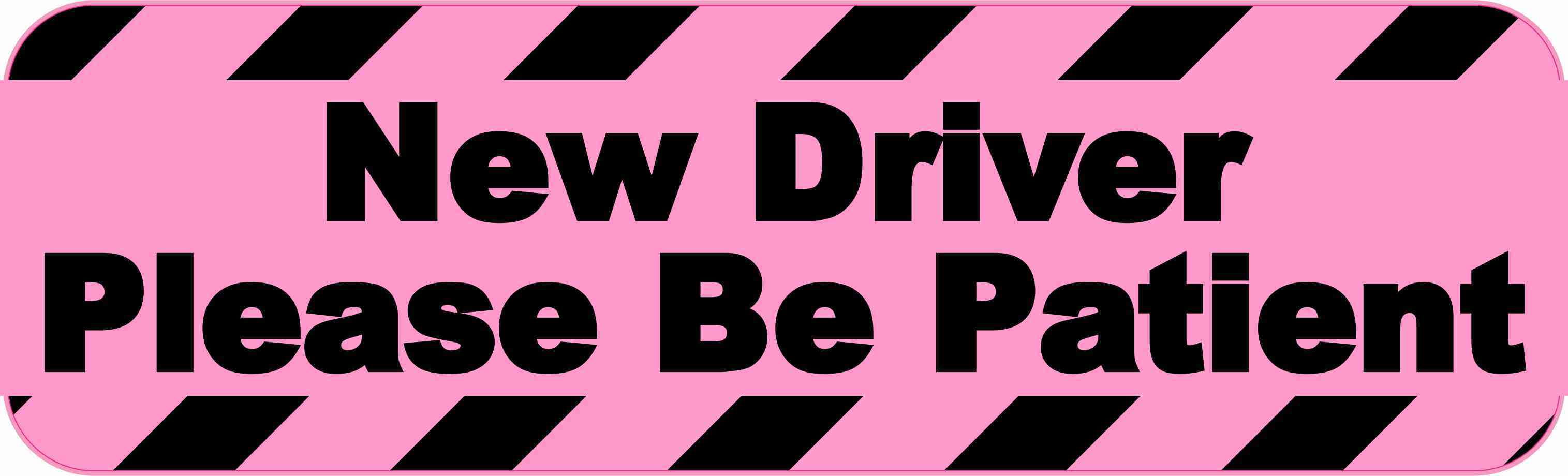 10in x 3in Pink New Driver Please Be Patient Magnet - Walmart.com