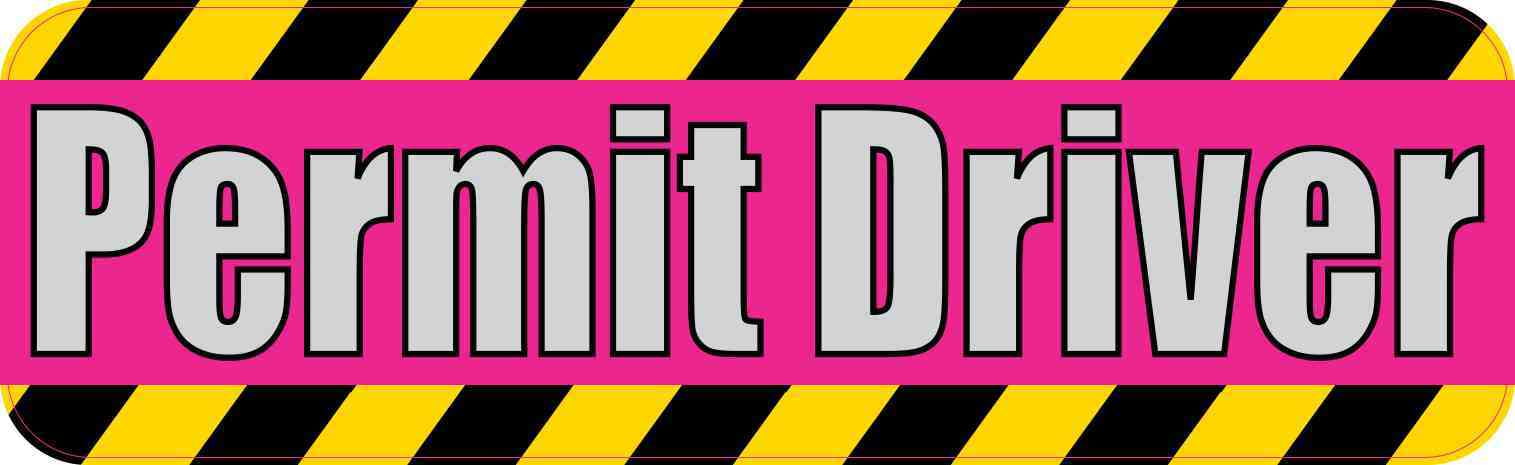 10in x 3in Pink Permit Driver Magnet Car Door Magnetic Magnets ...
