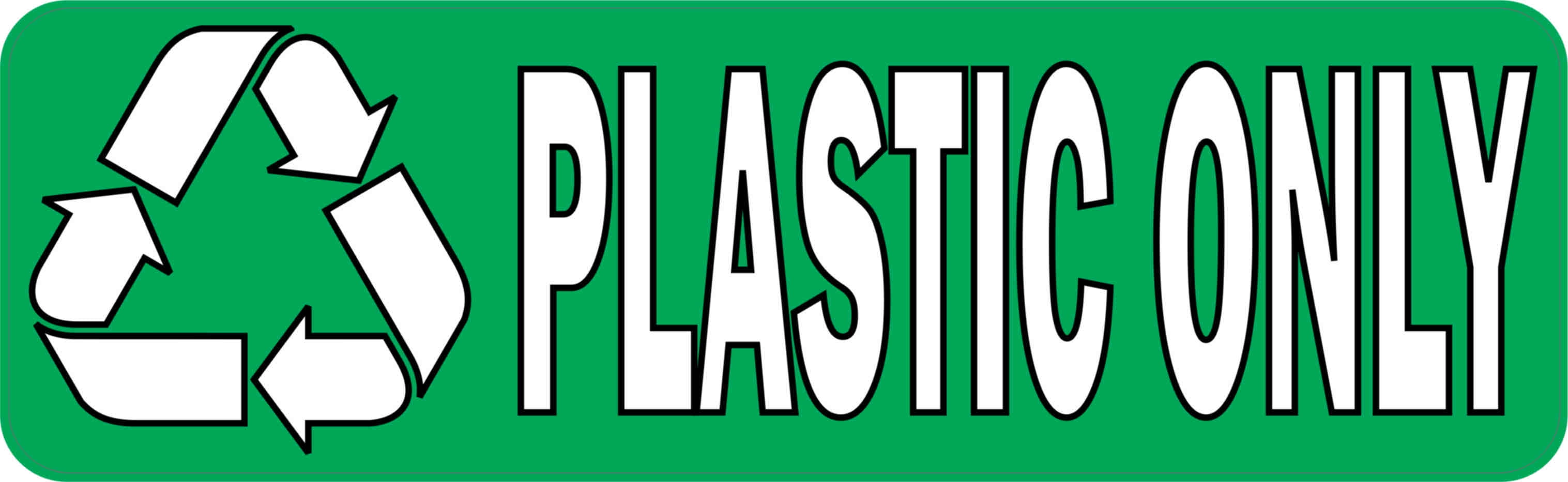 10in x 3in Plastic Only Recycling Magnet Magnetic Vinyl Recycle Signs ...