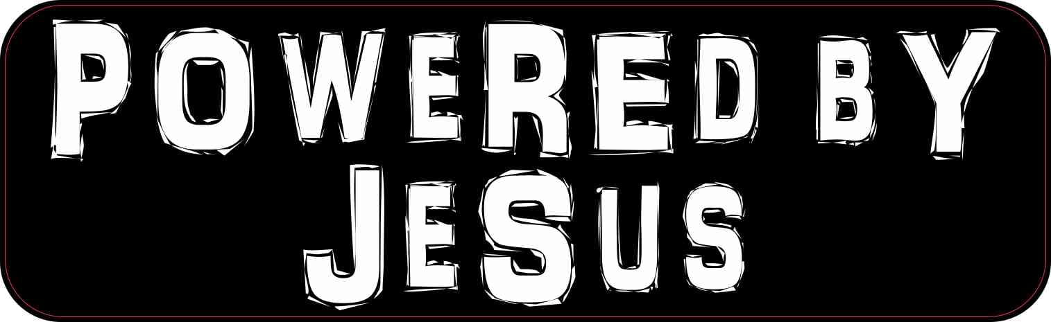 10in x 3in Powered by Jesus Bumper Sticker - Walmart.com