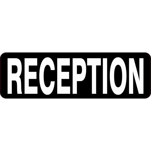 10in x 3in Reception Sticker Vinyl Business Sign Decal Door Stickers ...