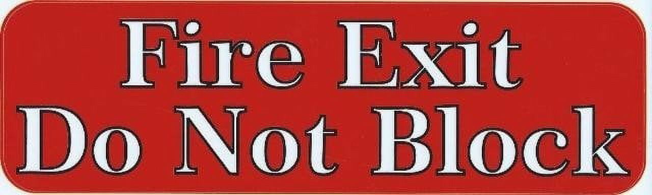 10in x 3in Red Fire Exit Do Not Block Sticker - Walmart.com